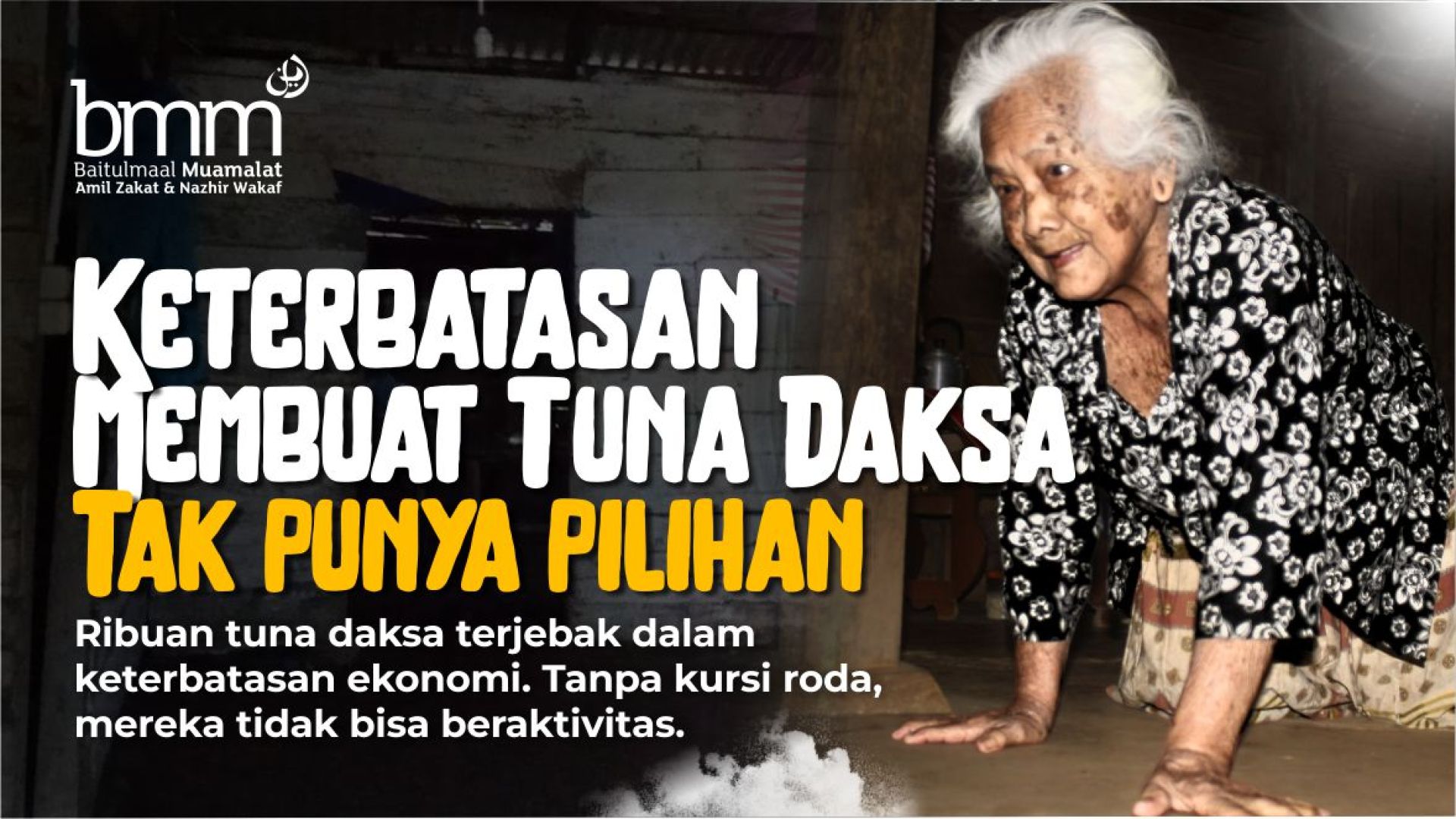 Hadiahkan Kursi Roda untuk Tuna Daksa Prasejahtera