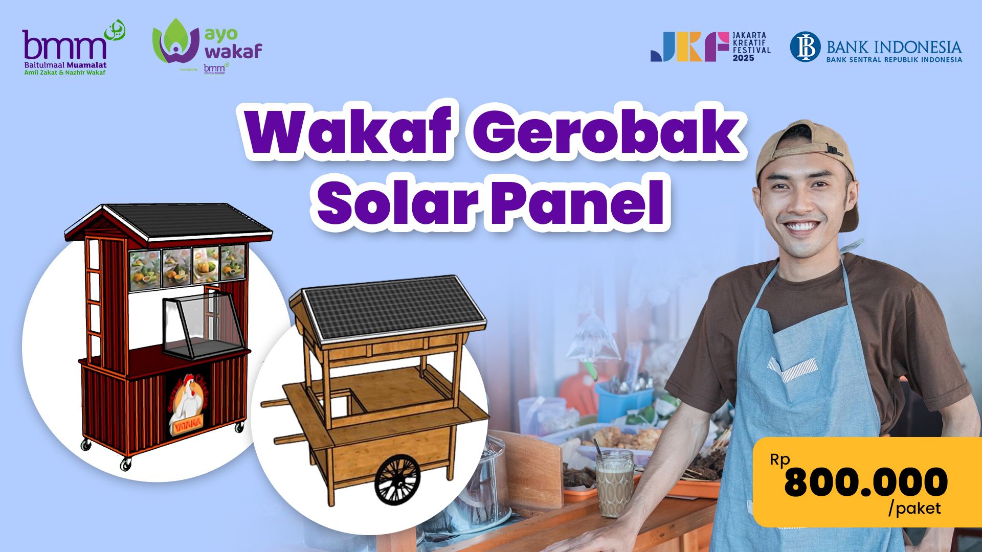 Support UMKM, Wakaf Gerobak Solar Panel